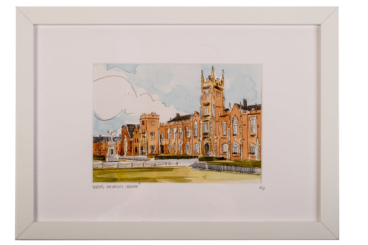 Mark Graham Framed Watercolour – Queen's University Belfast Welcome Centre